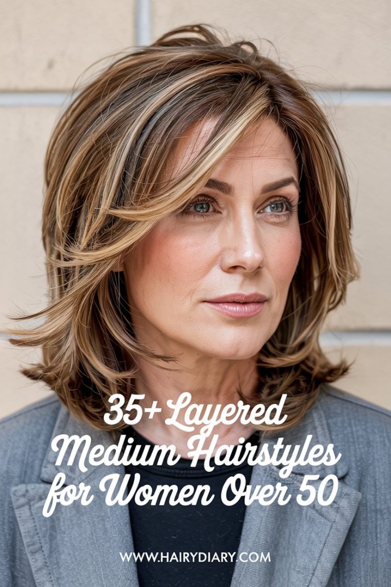 35+ Chic and Stylish Layered Medium Hairstyles for Women Over 50 ...