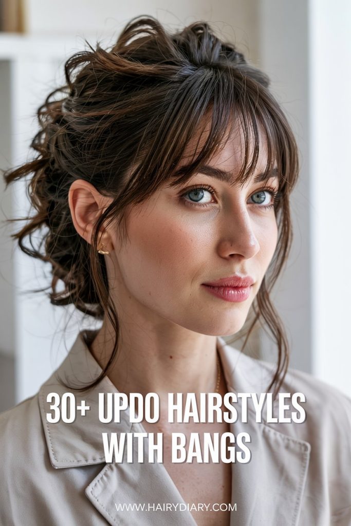 30+ Stunning Updo Hairstyles with Bangs You Need to Try – HairyDiary